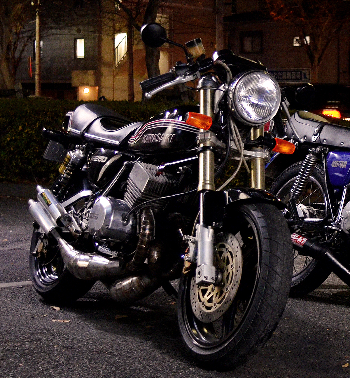 1980年Kawasaki KH250 B5フルカスタム400エンジン ブラックレインボー 250登録自賠2年12月 即日納車 マッハ KA ...